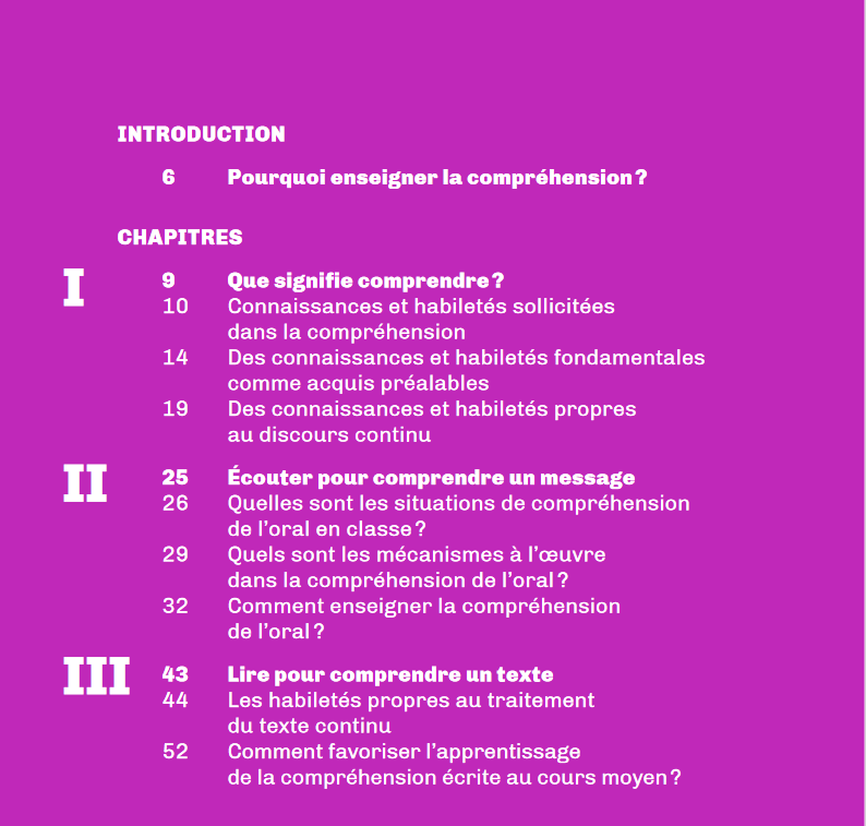 Actualité : le guide « La compréhension au cours moyen ...